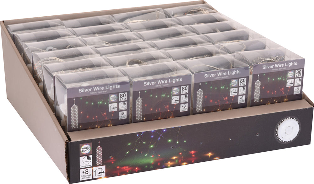 Koopman LED Light Silverwire Cascade With 80 Multi LED – U-Floria